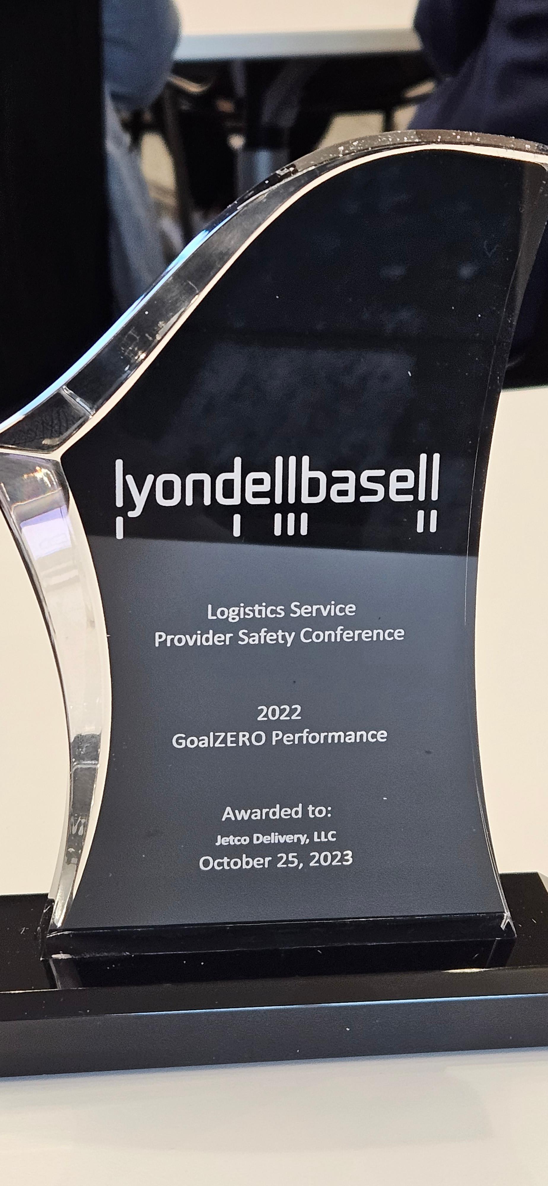 LyondellBasell Awards Jetco with 2022 GoalZero Award