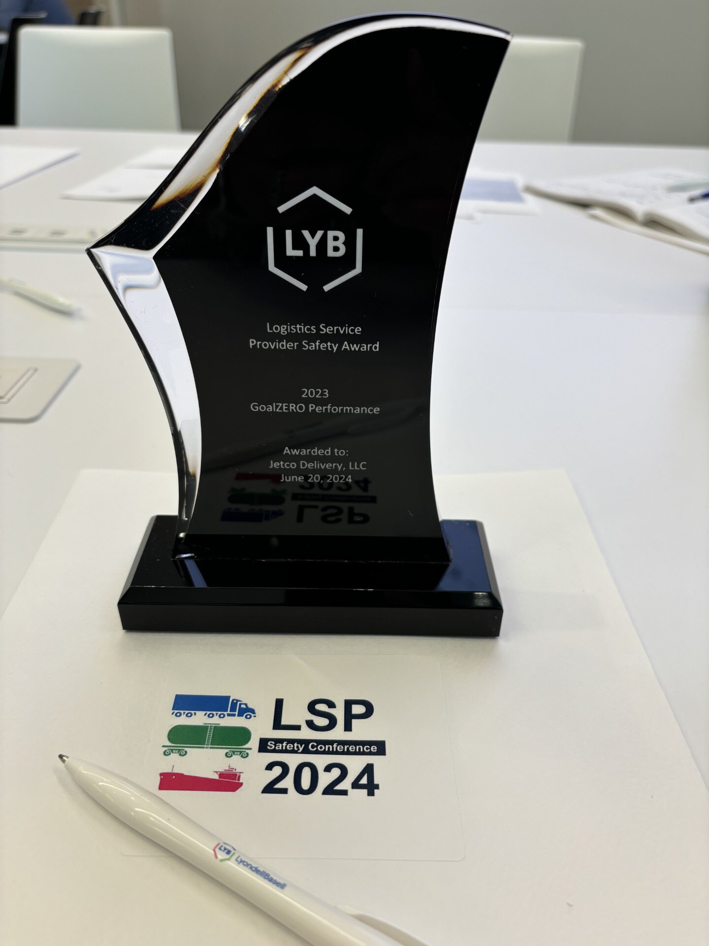 Jetco Delivery Recognized with LyondellBasell's GoalZERO Award